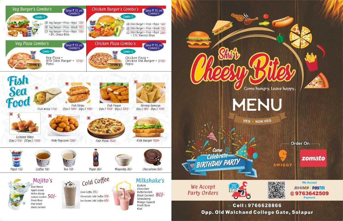 Menu at Shri's Cheesy Bites Grilled chicken, Solapur