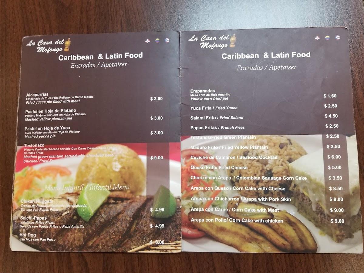 Menu at La Casa Del Mofongo restaurant, Houston, 125 E Edgebrook Dr suite c