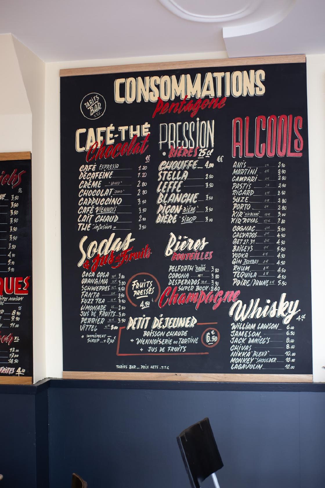 Menu au Le Pentagone restaurant, Issy-les-Moulineaux