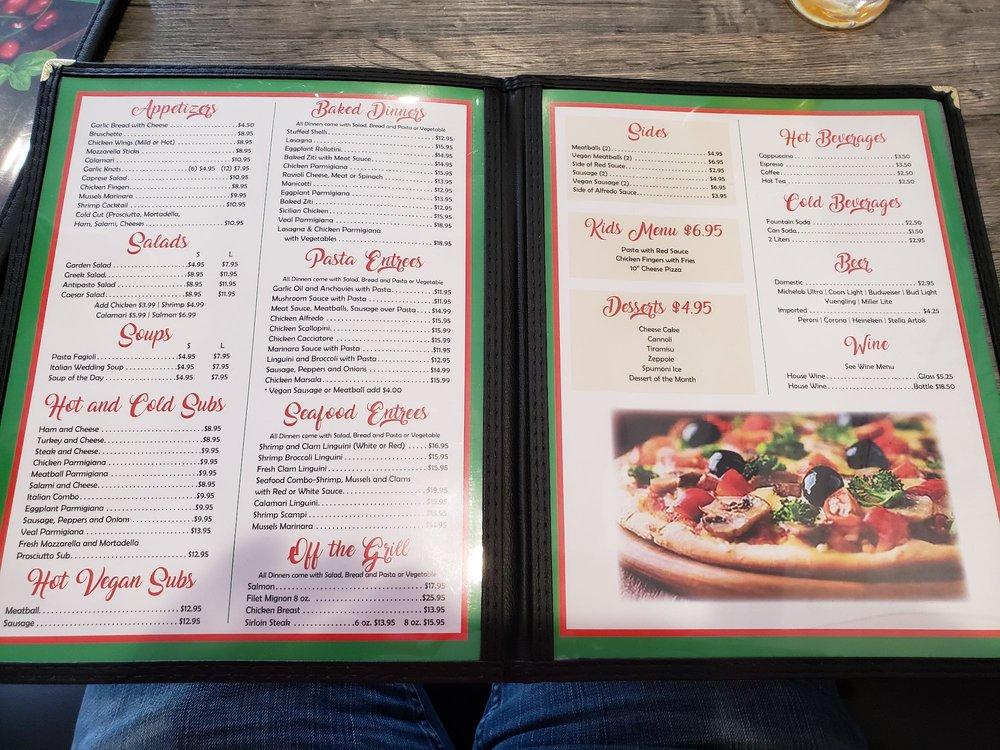 Menu at My Cousin Vinny's Pizza and Pasta restaurant, Ormond Beach