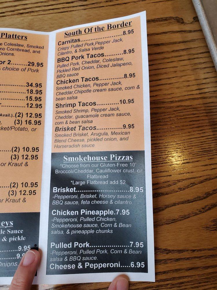Menu at The Iron Pig Smokehouse BBQ, Gaylord