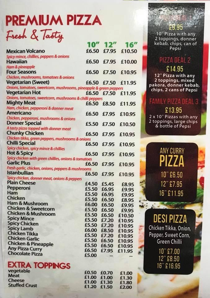 Menu at New house of shah restaurant, Wishaw