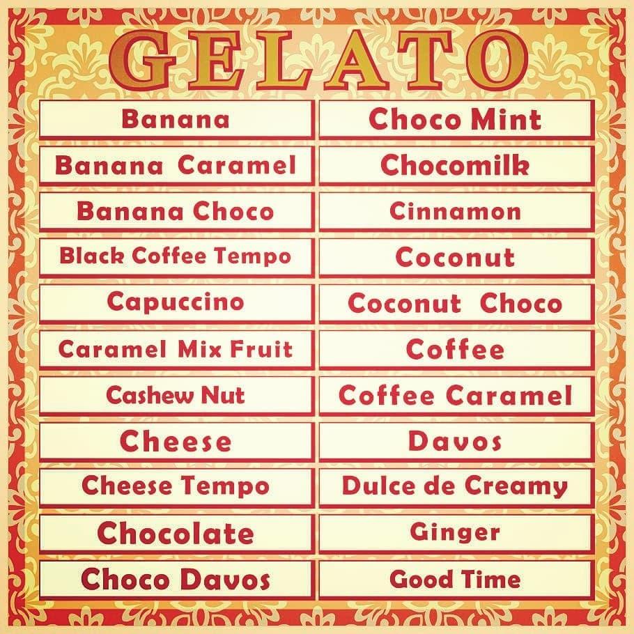 Menu at Tempo Gelato Tamansiswa cafe, Yogyakarta, Jl. Tamansiswa 56