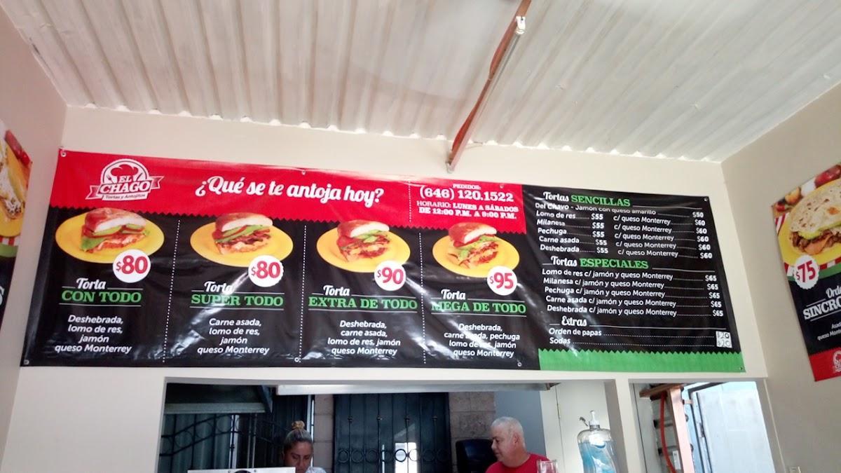 Menu at Elotes El Chago restaurant, Ensenada