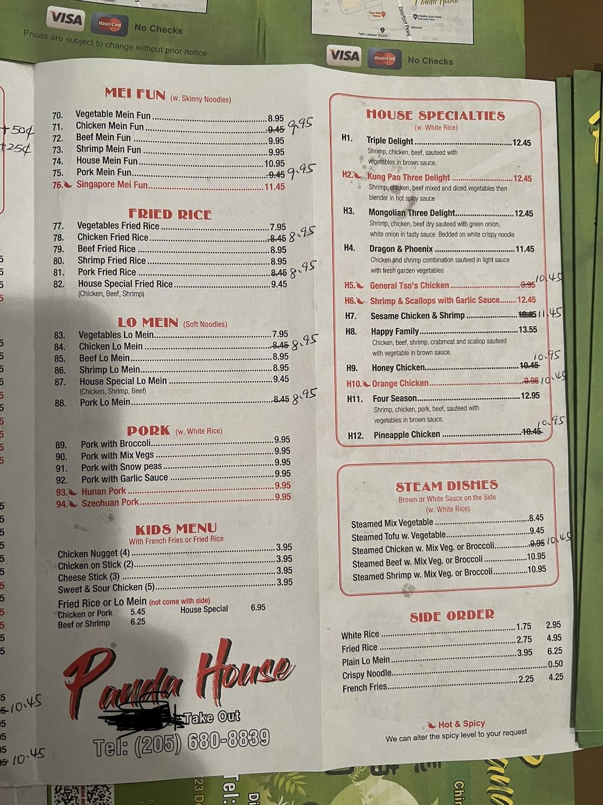 Menu at Panda House restaurant, Pinson, Deerfoot Pkwy # 115