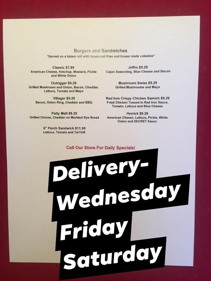 Menu at Red Iron Bar & Grille, Wellington
