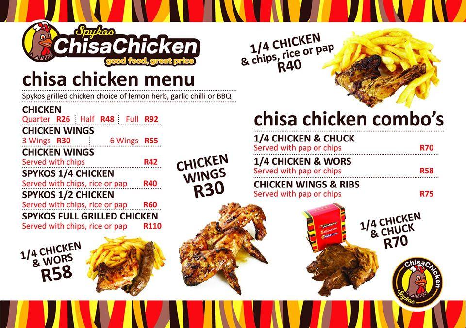 Menu at Spykos - chisanyama thohoyandou restaurant, Thohoyandou
