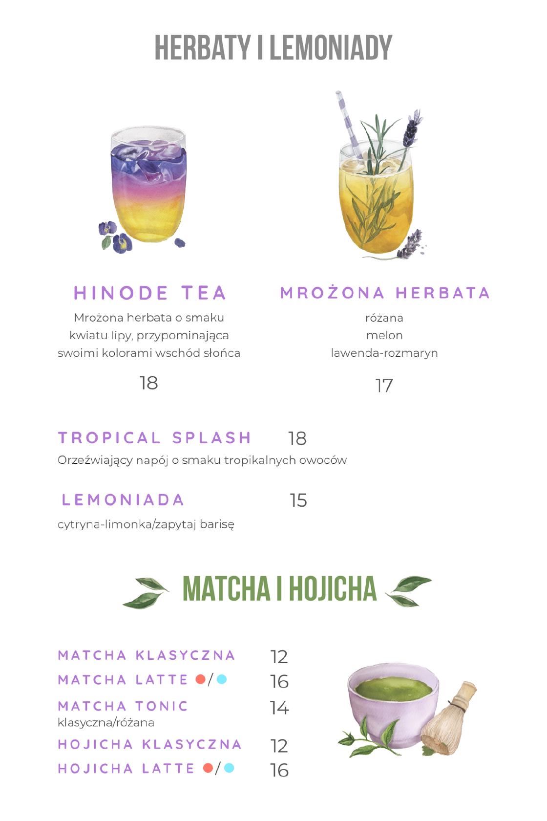 Menu at Usagi cafe, Warsaw