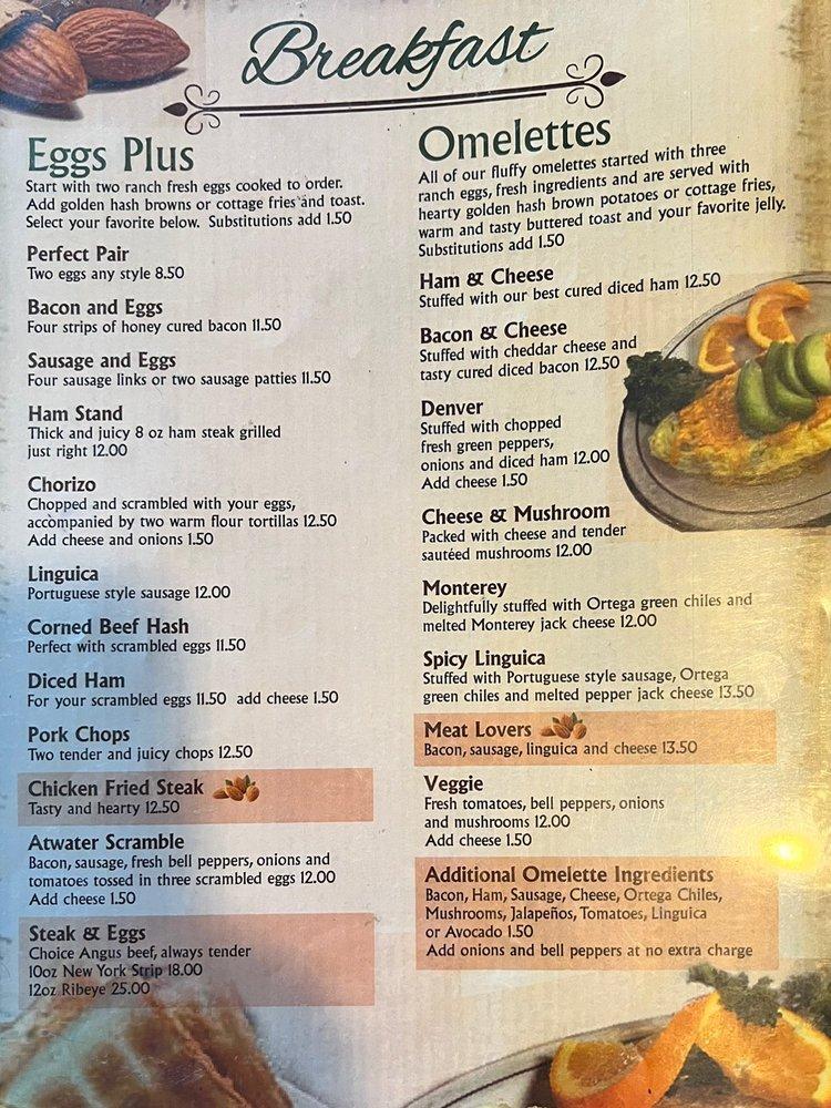 Menu at Almond Tree Restaurant, Atwater