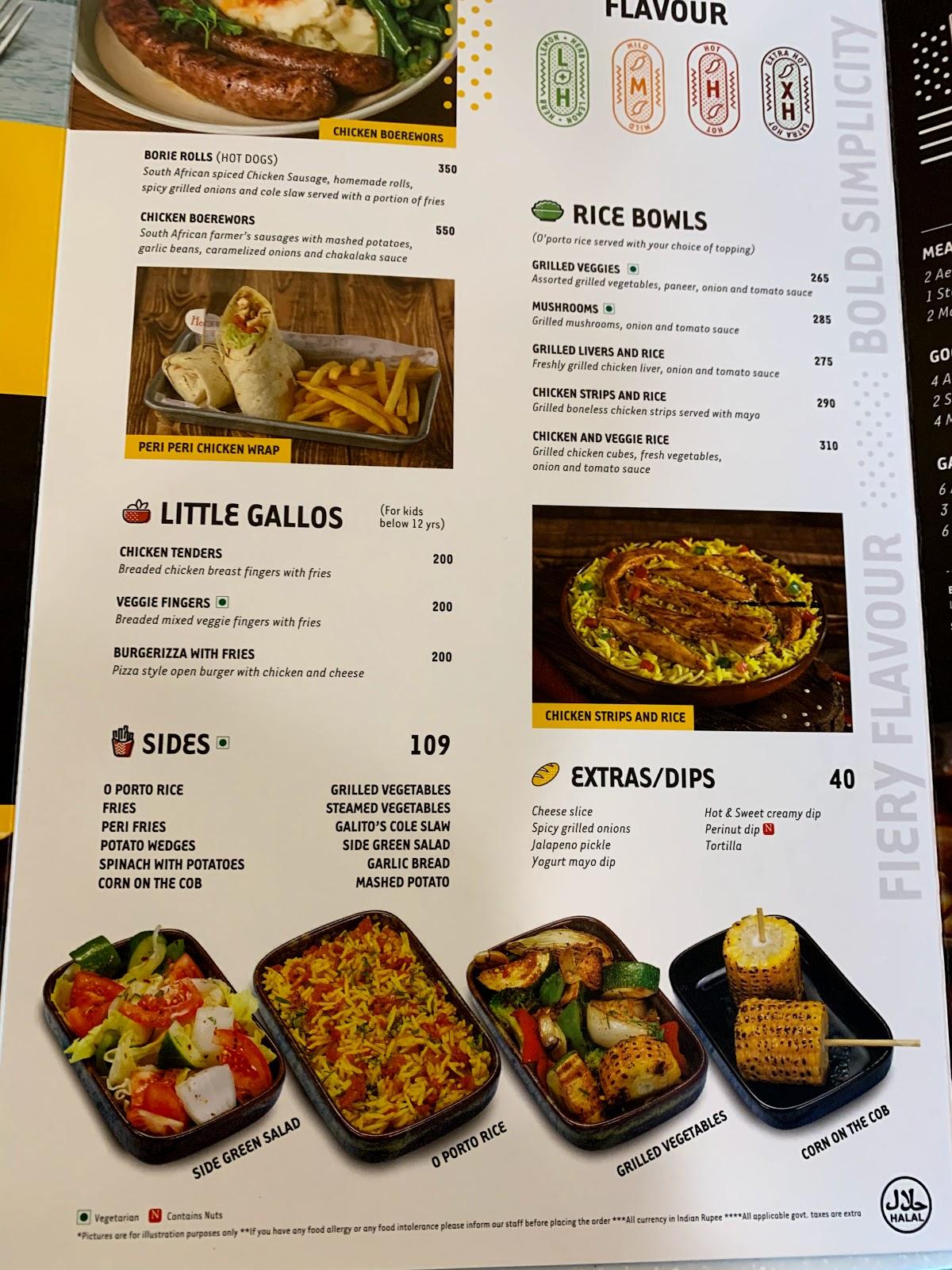 Menu at Galito's Flame Grilled Chicken, Kochi