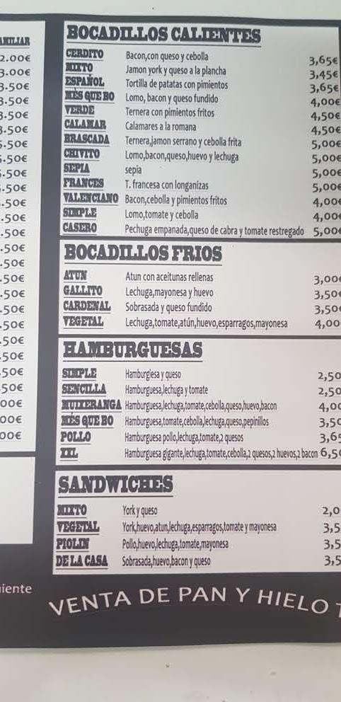 Carta de comida rápida Més Que Bo, Algemesí