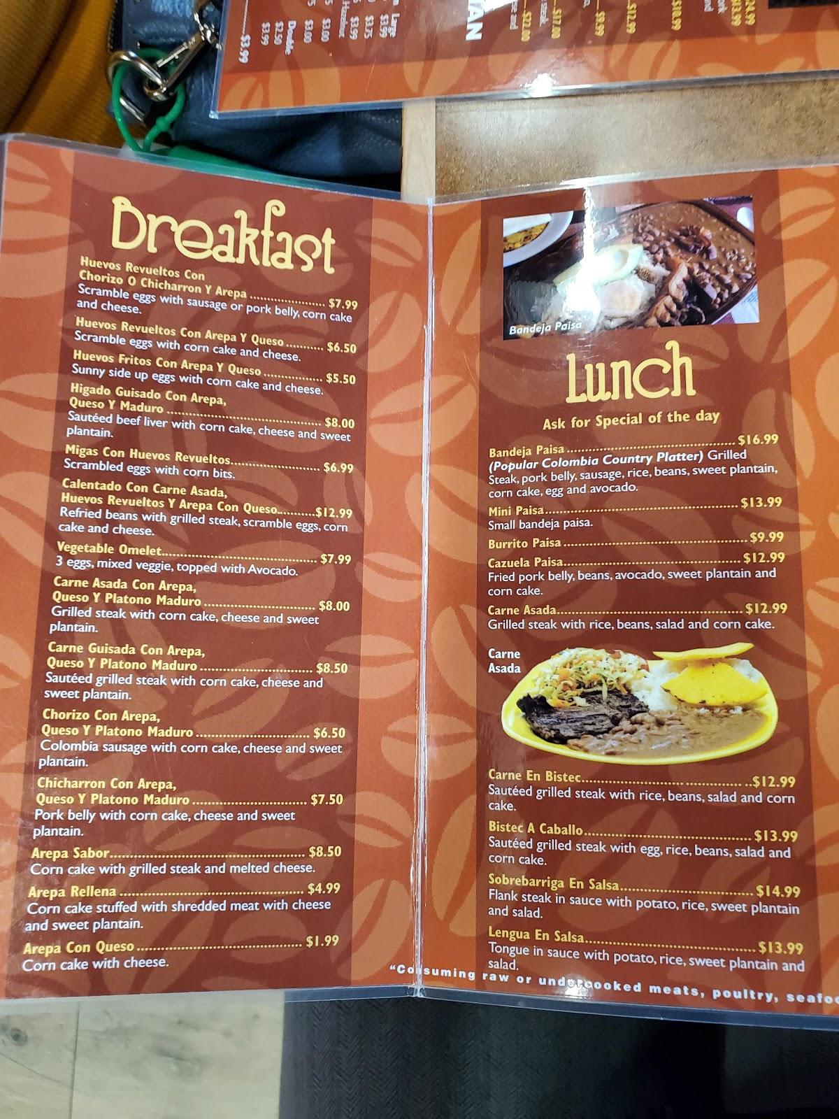 Menu at Cafe & Sabor Bakery & Restaurant, Richmond