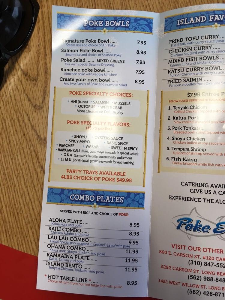 Carta del restaurante Poke Etc., National City