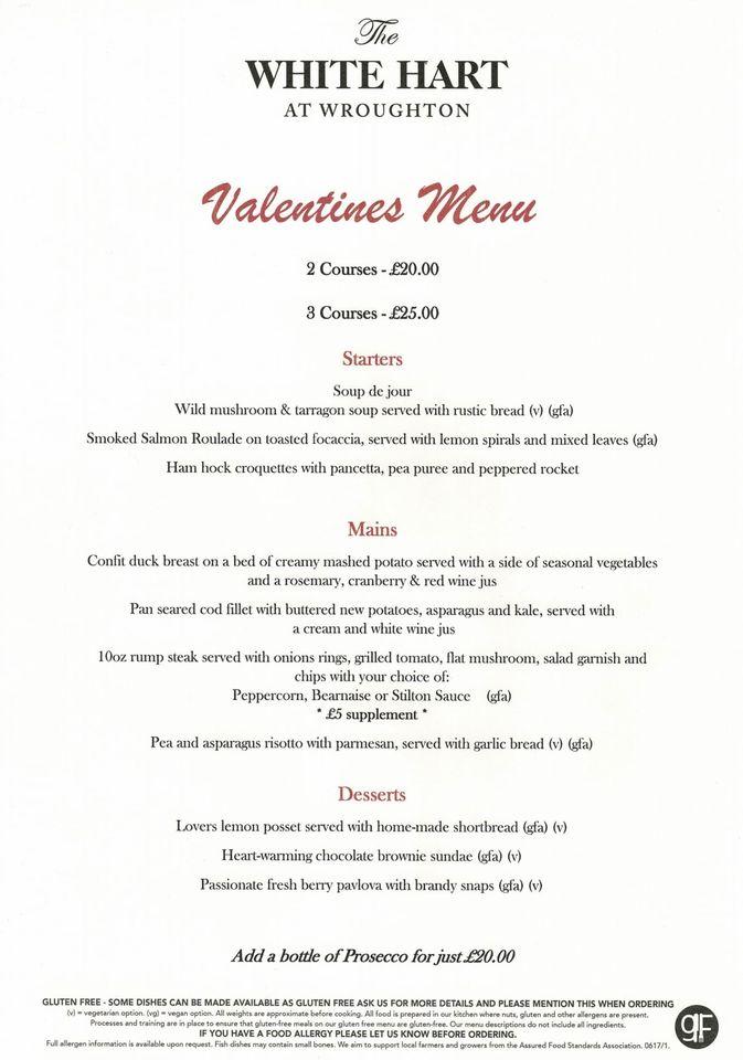Menu at The White Hart, Wroughton pub & bar, Swindon, High St