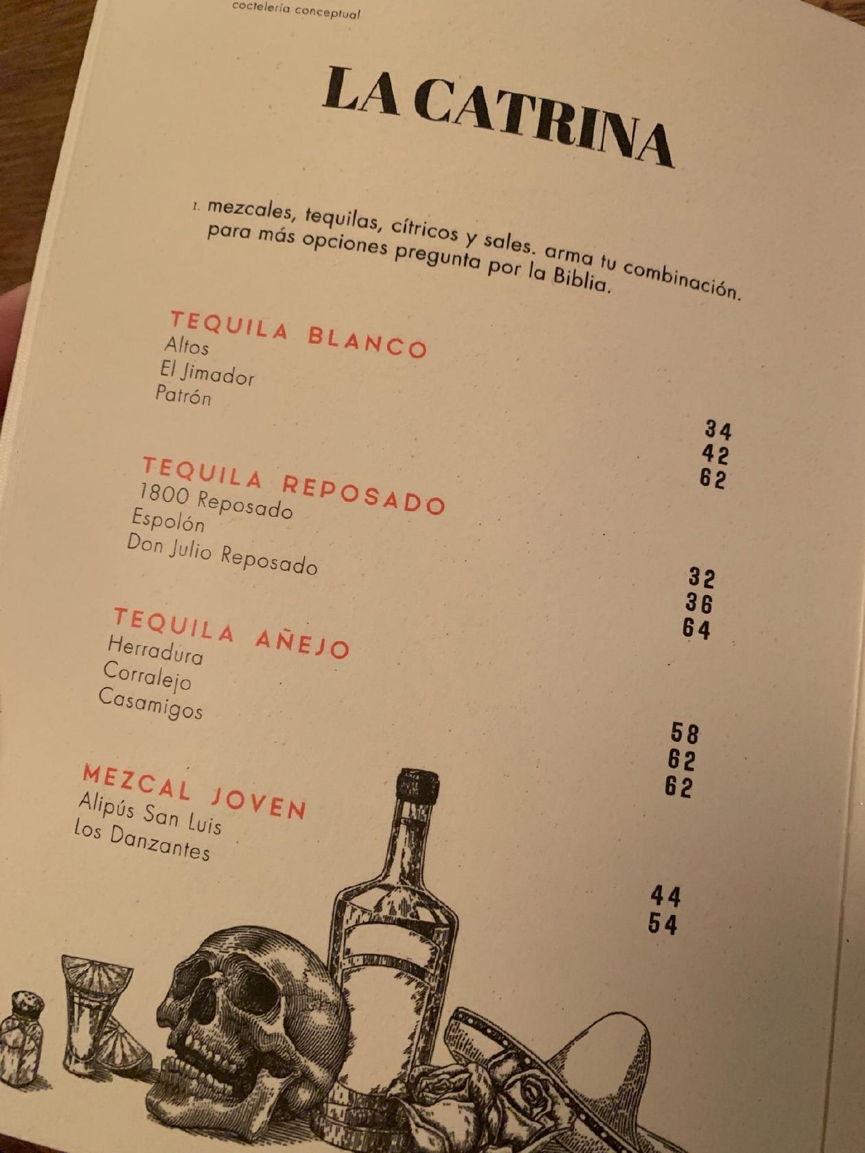 Menu at Carnaval pub & bar, Lima