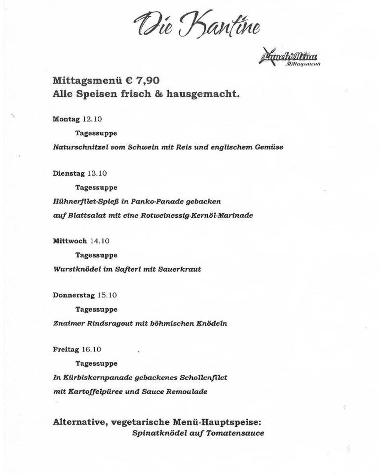 Speisekarte von Die Kantine Essen Trinken im Tenniscenter Ebreichsdorf ...