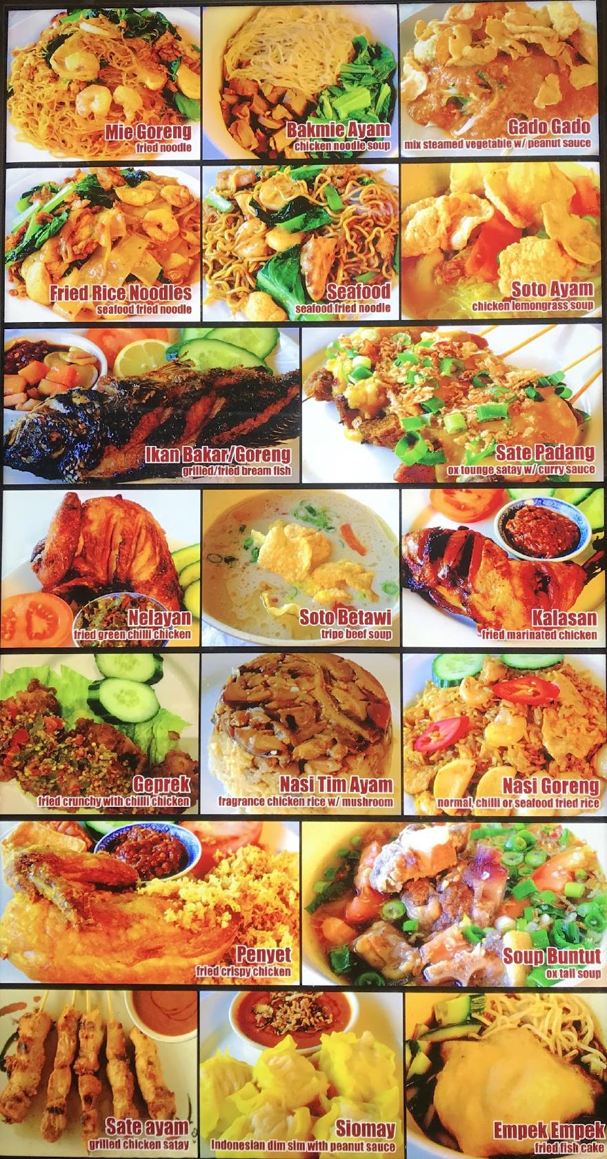 Menu at Nelayan Restaurant, Melbourne