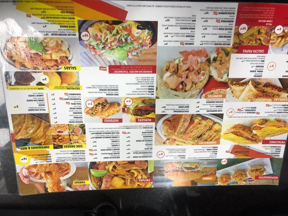 Menu at Rico Chimi Atlantic Ave. fast food, New York City, 80-01 ...