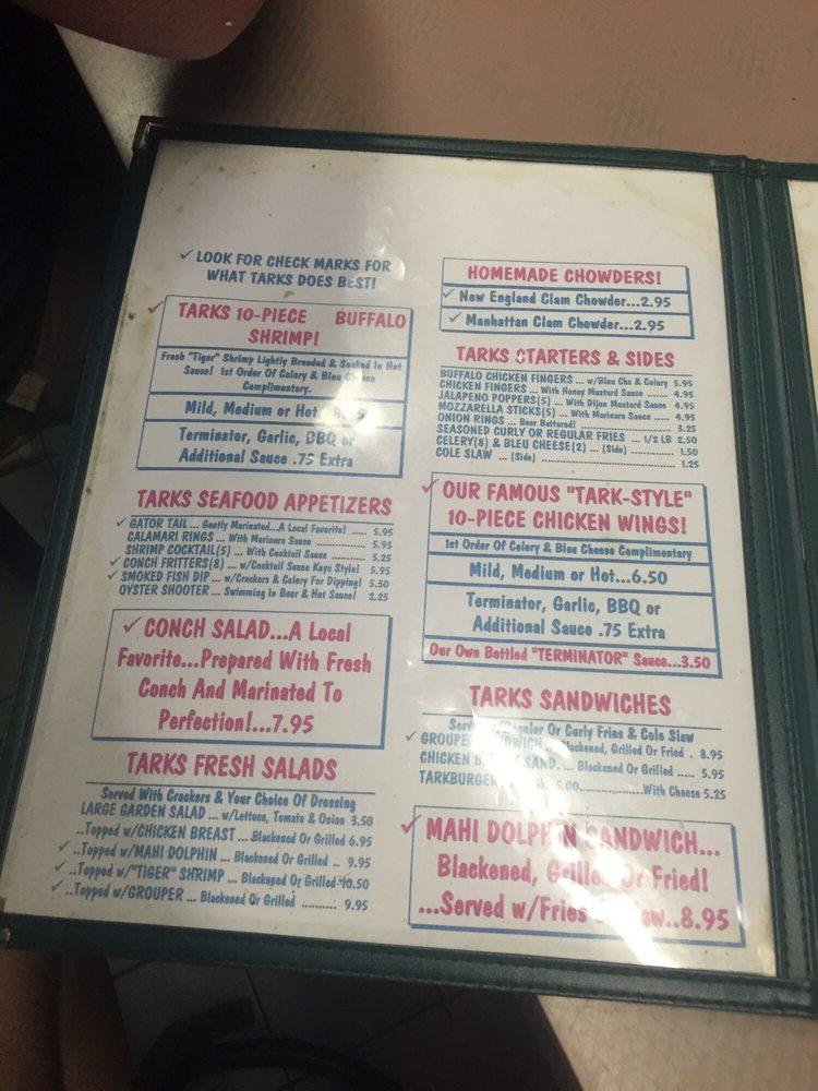 Menu at Tarks Of Dania Beach restaurant, Dania Beach, S Federal Hwy