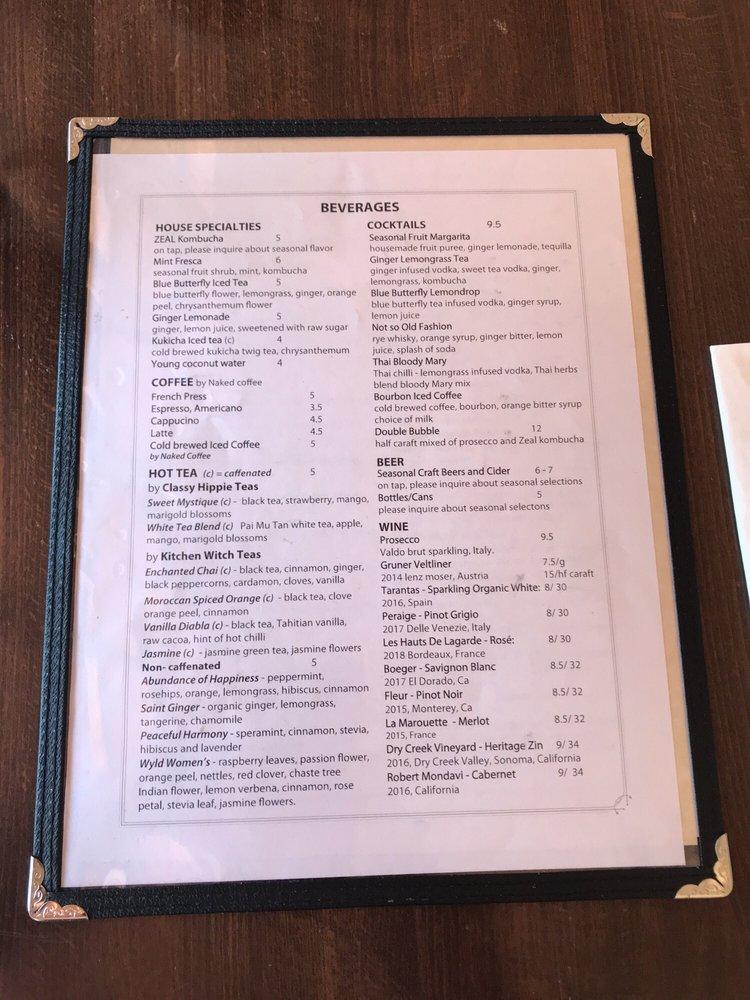 Menu at Veg Café & Bar, Sacramento