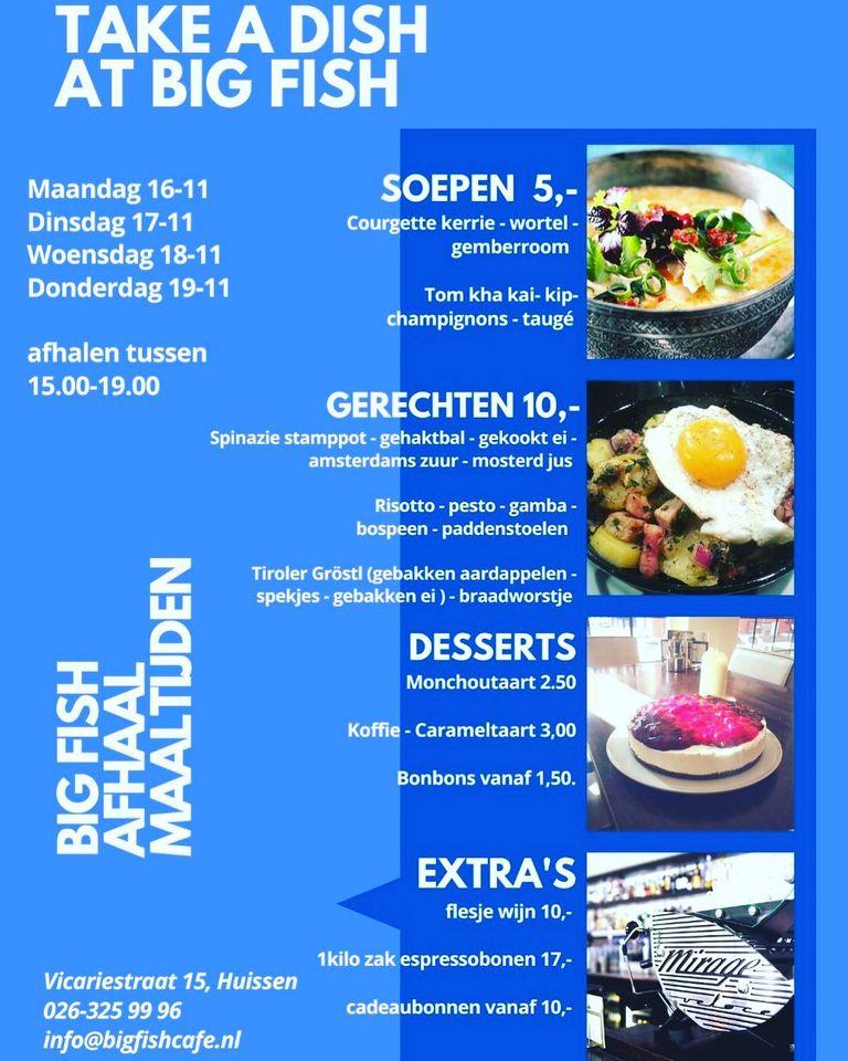 Menu at Big Fish, Huissen