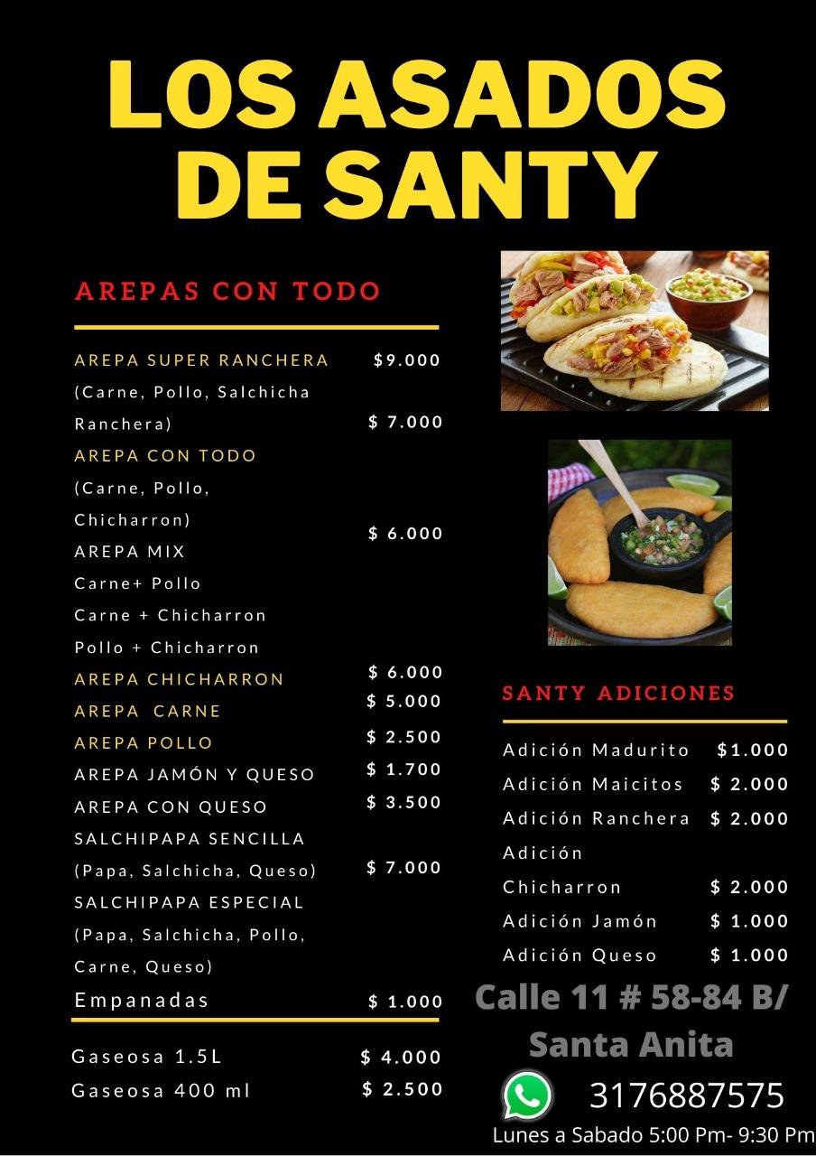 Menu at Los Asados de Santy - Desayunos - Antojos Vallunos - Comidas ...