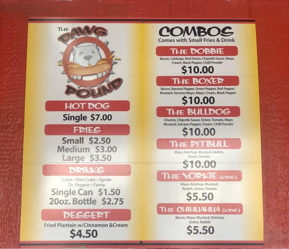 Menu at Dawg Pound restaurant, Layton