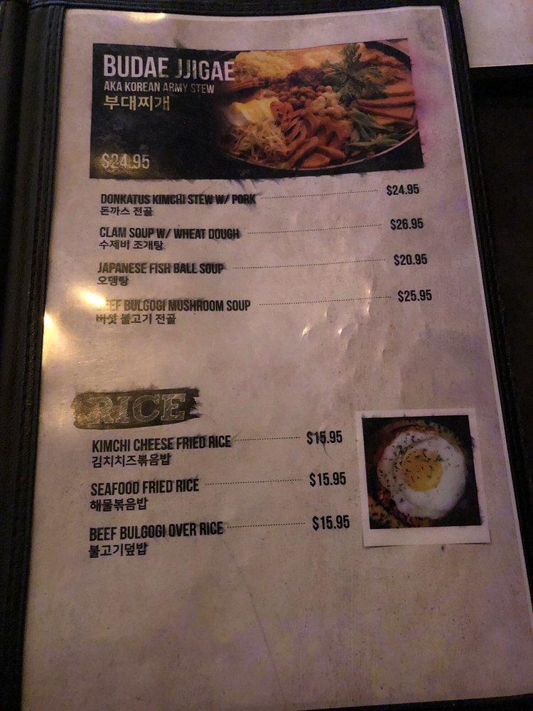 Menu at Itaewon Gastropub, West New York