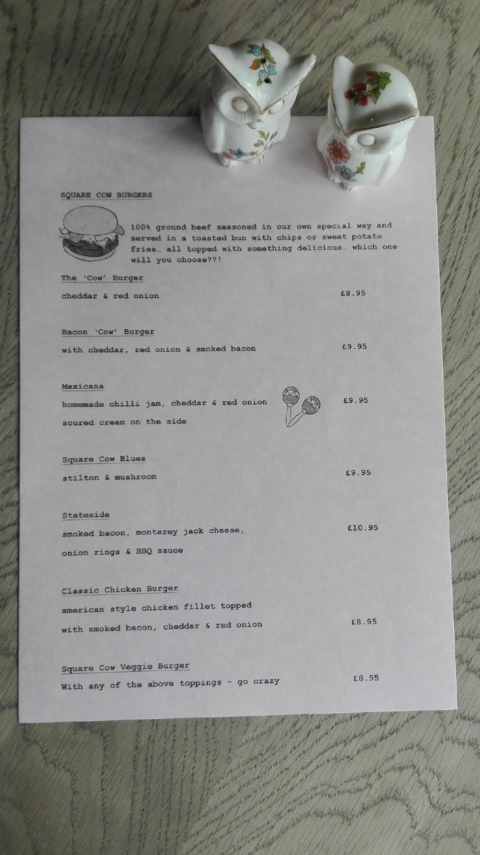 Menu at The Square Cow pub & bar, Fareham