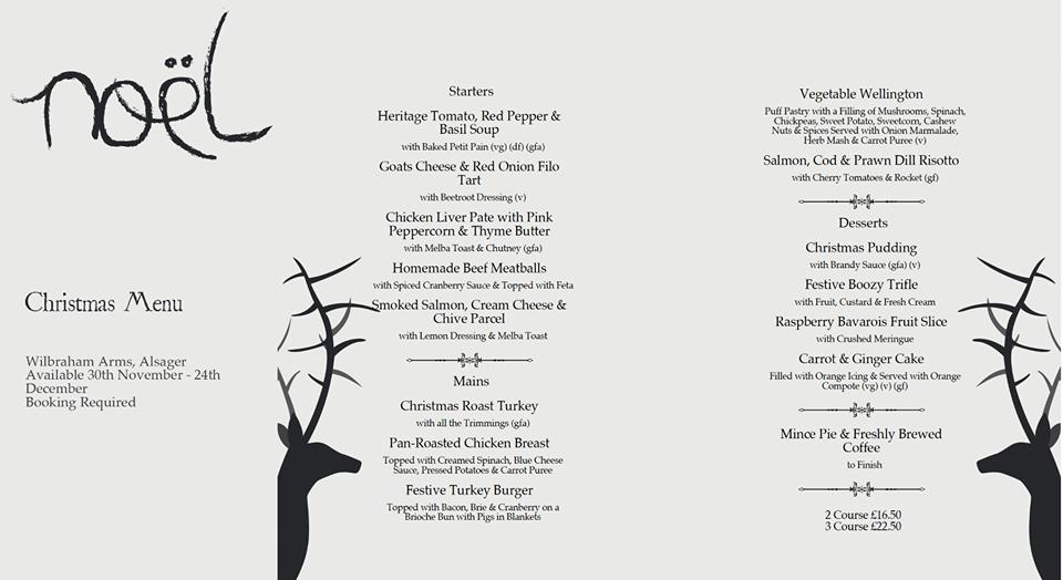Menu at The Wilbraham Arms, Alsager pub & bar, Rode Heath