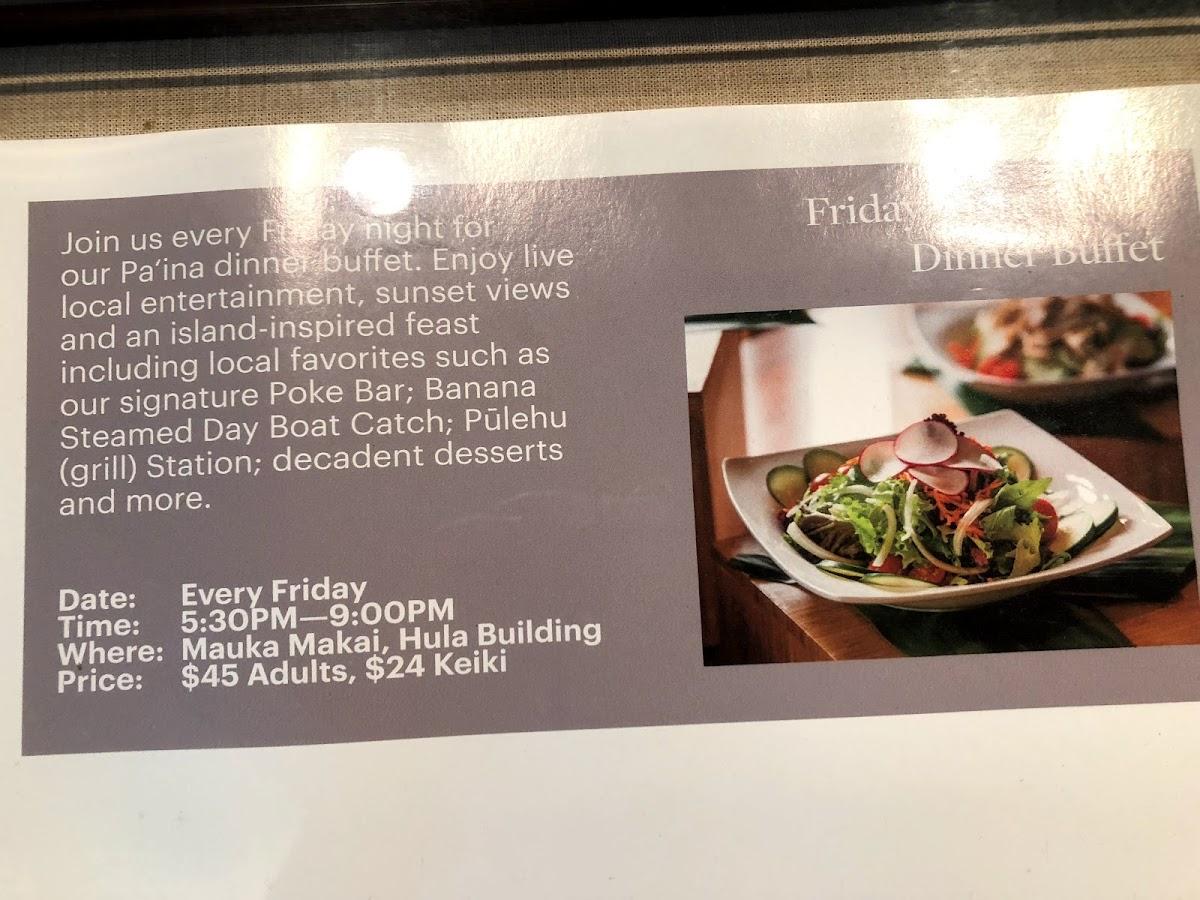 Menu at Mauka Makai restaurant, Lahaina