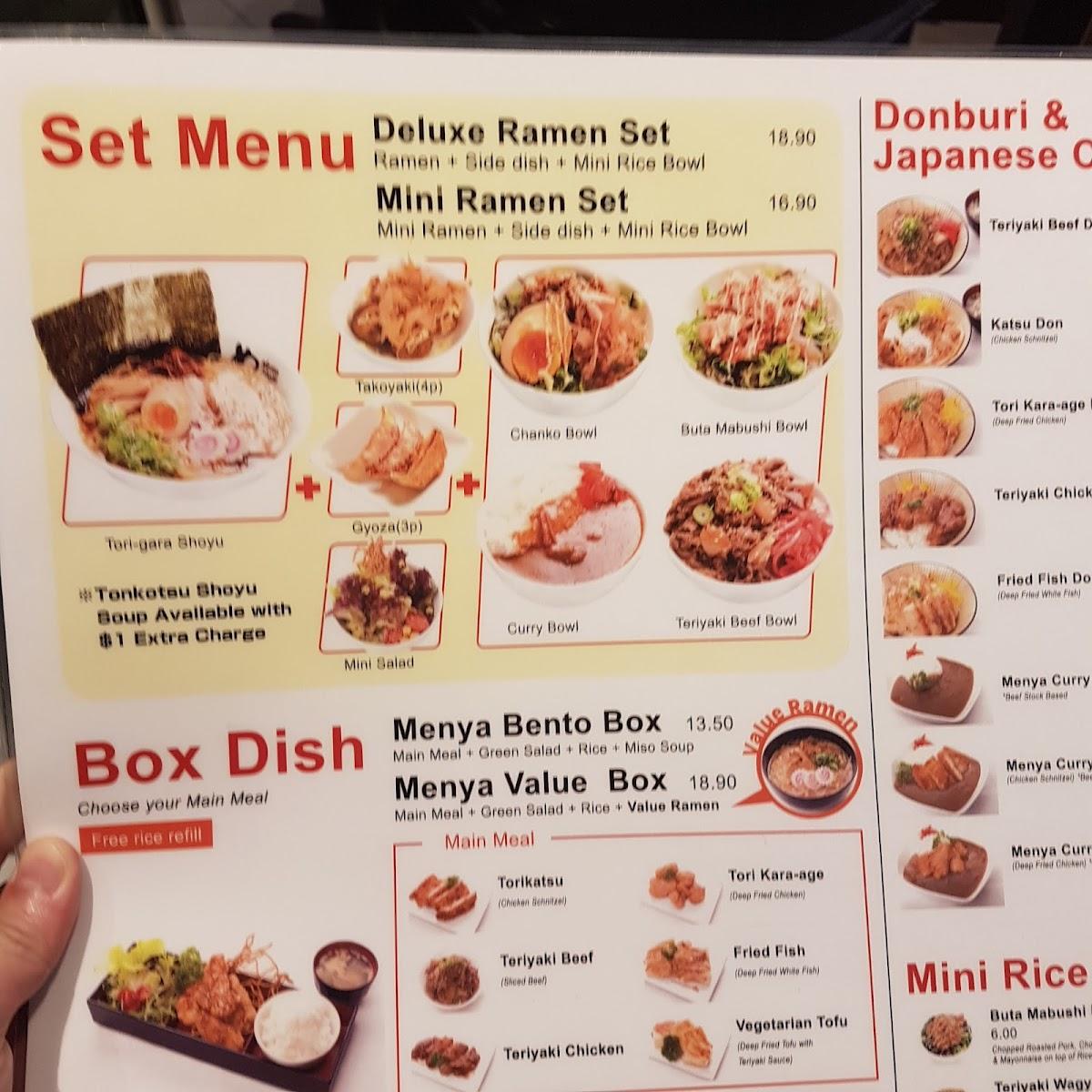 Carta del restaurante Menya Chinatown, Haymarket
