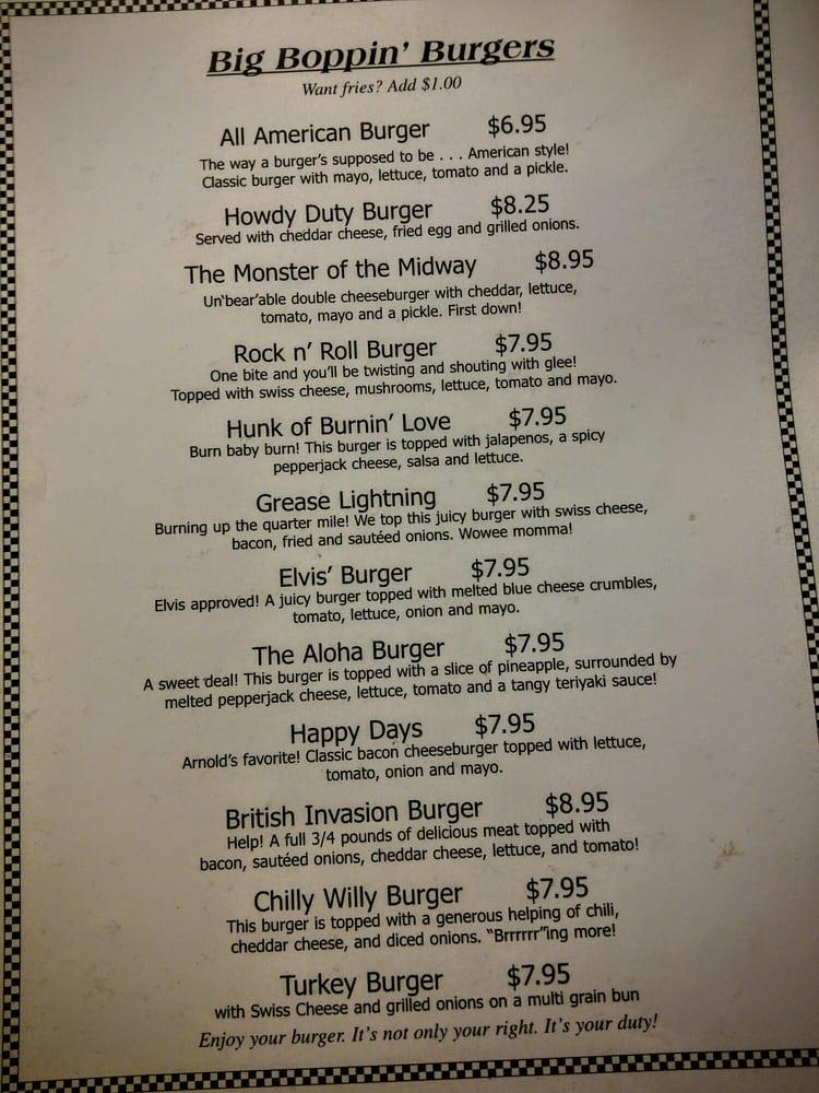 Menu at Niles Grill Diner restaurant, Niles