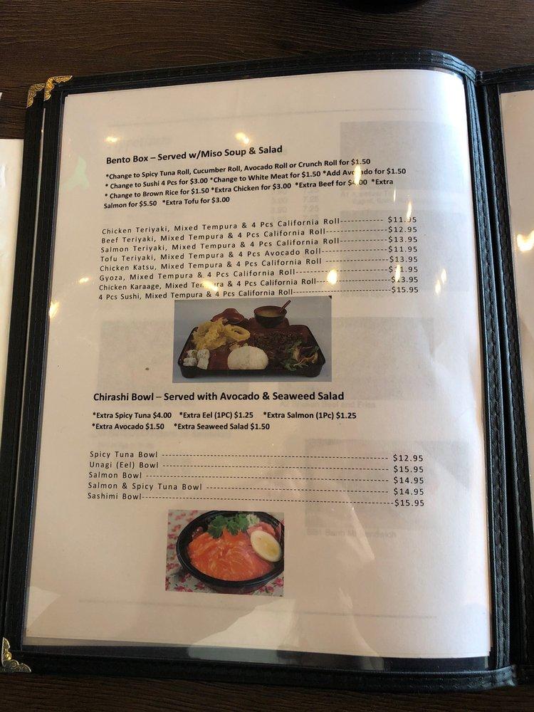 Menu at Umebana (Old Maki yaki) restaurant, Duarte