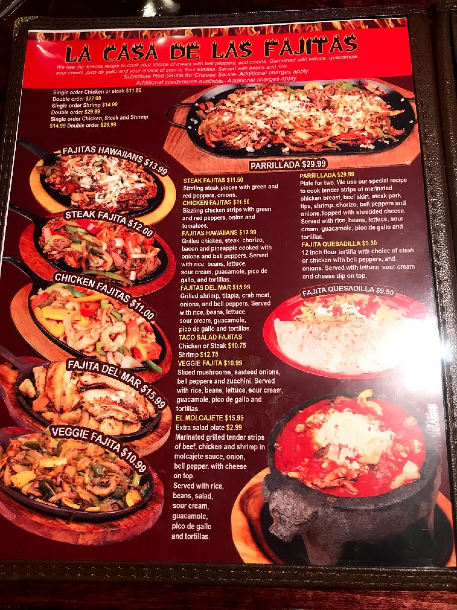 Menu at Dos Fuentes Mexican Restaurant, Fairbury
