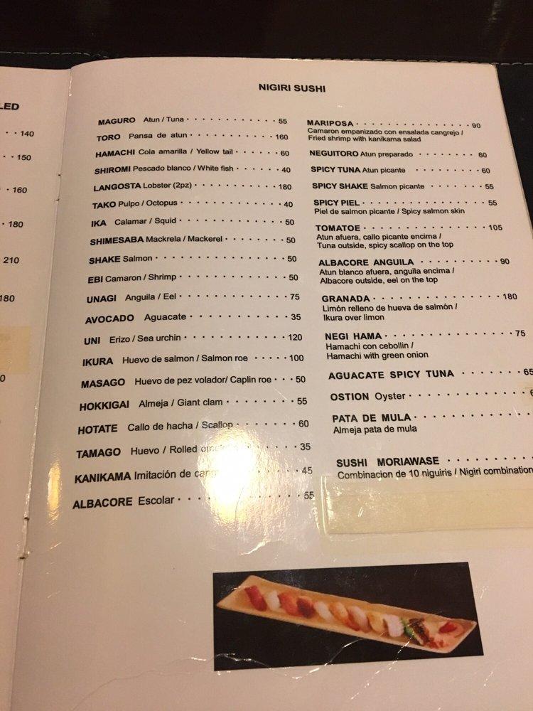 Menu at Hanaichi restaurant, Cancún, Blvd. Kukulcan Km.9-Local 1