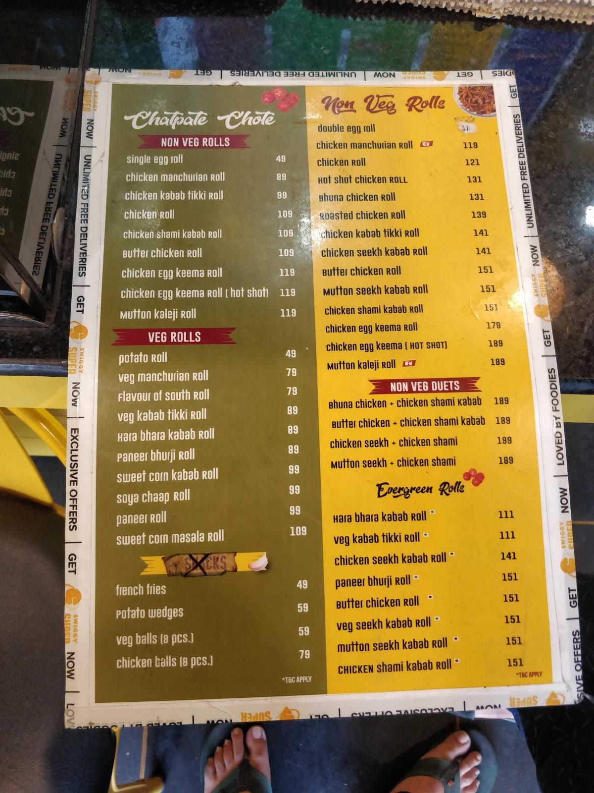 Menu at Rolls king, Greater Noida, GF -07 NQI PLAZA ALPHA-1