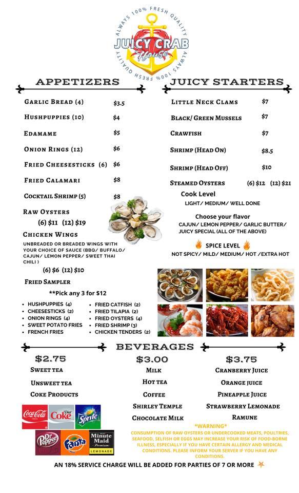 Menu at The J.C. Seafood House - Crestview restaurant, Crestview