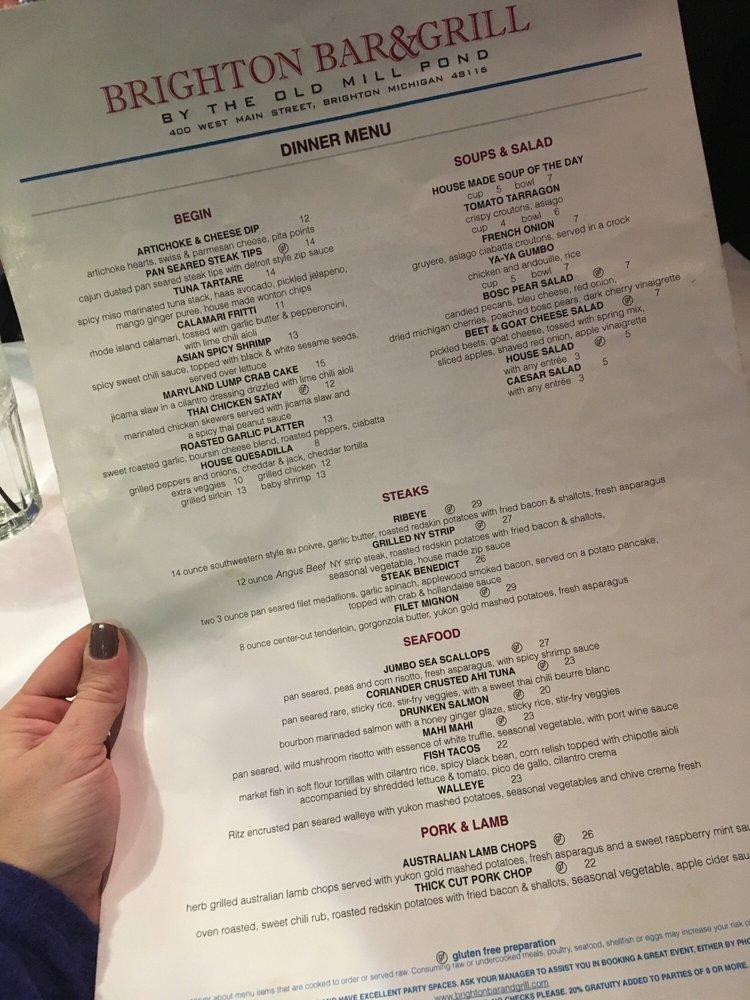 Menu at Brighton Bar & Grill, Brighton