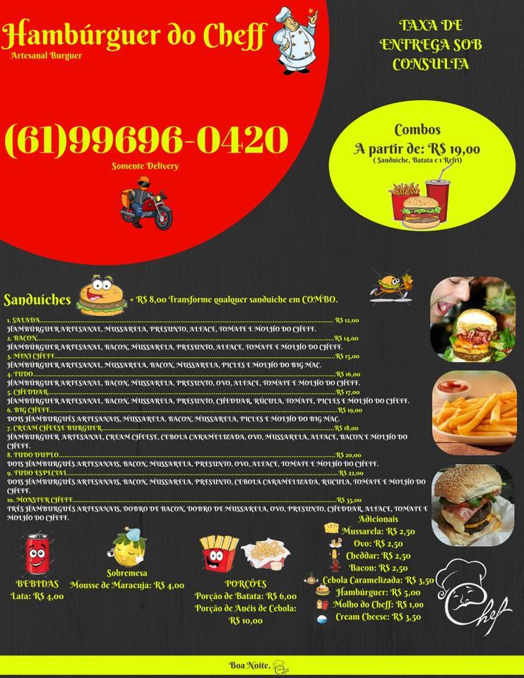 Menu at Hambúrguer Do Ch&ff restaurant, Formosa