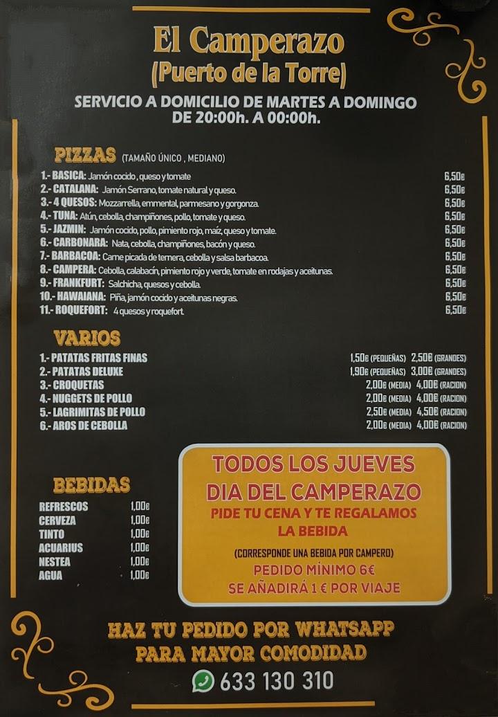 Carta del restaurante El Bulla, Málaga