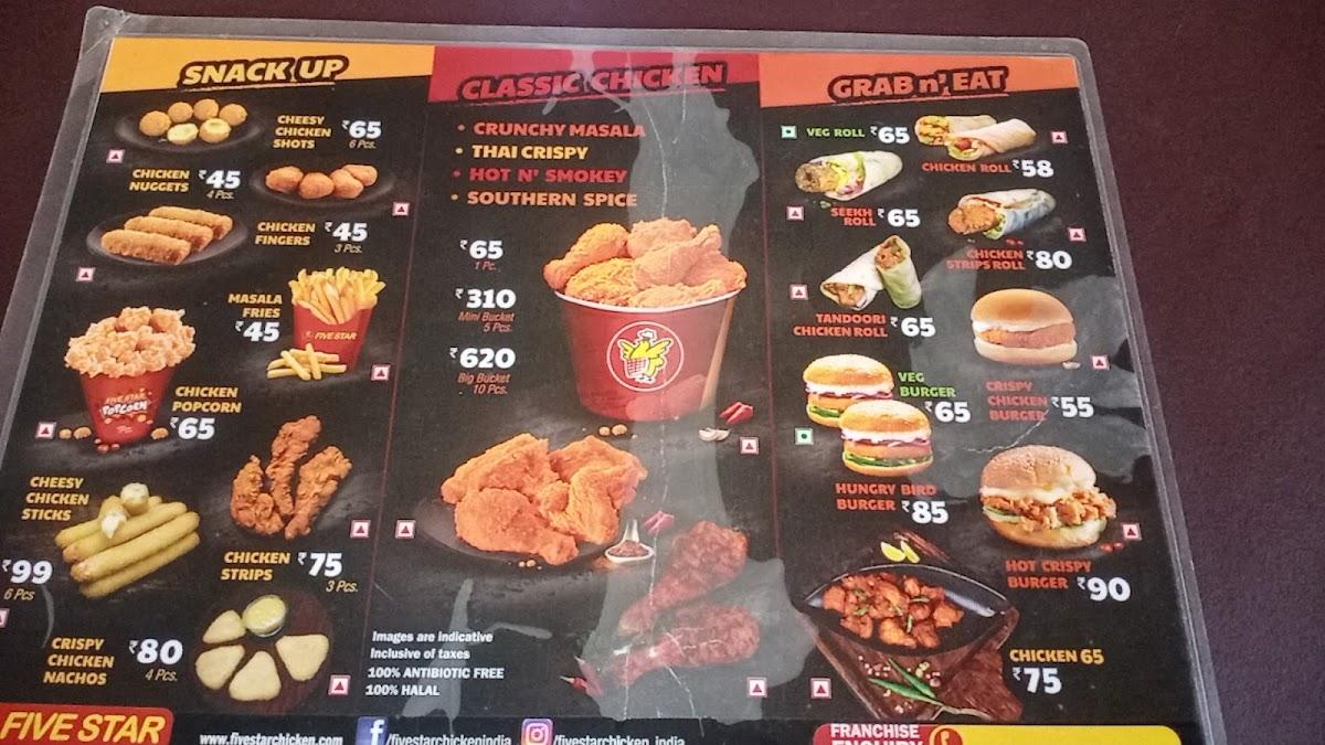 Menu at Five Star Chicken, Sri City