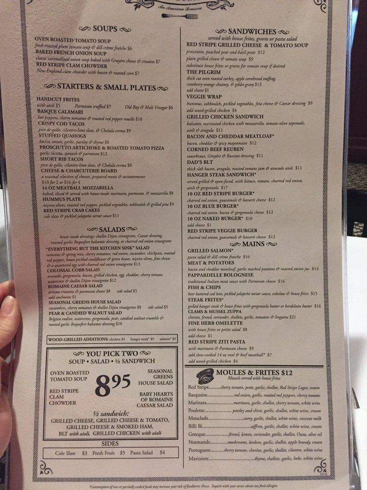 Menu at Red Stripe restaurant, Providence