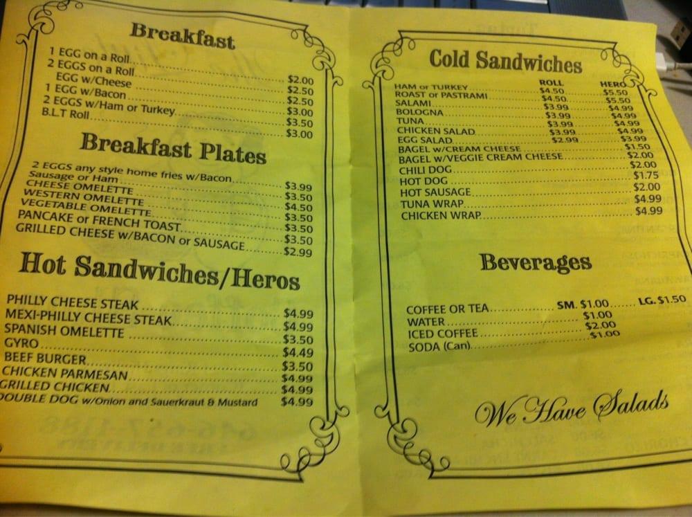 Menu at The Little Coffee Shop, New York City