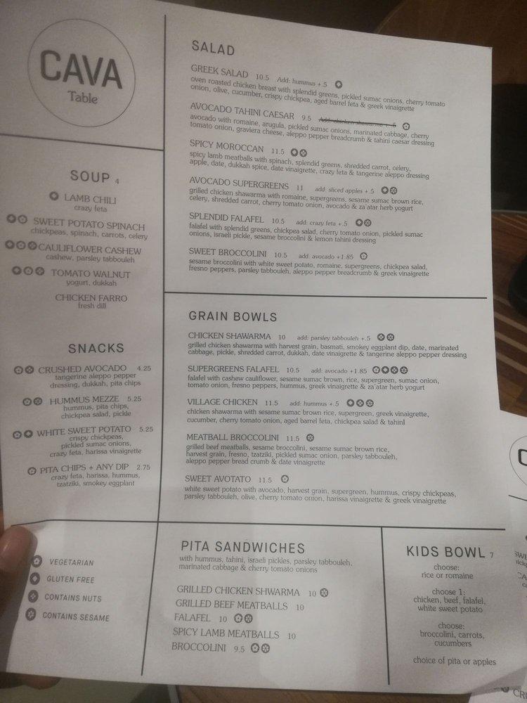 Menu at CAVA Table pub & bar, Woodbridge