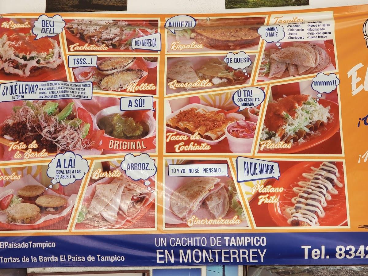 Carta del restaurante El Paisa del Tampico, Monterrey