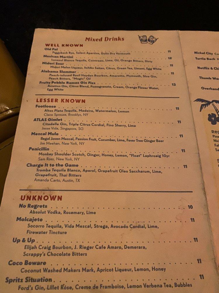 Menu at Nickel City pub & bar, Fort Worth