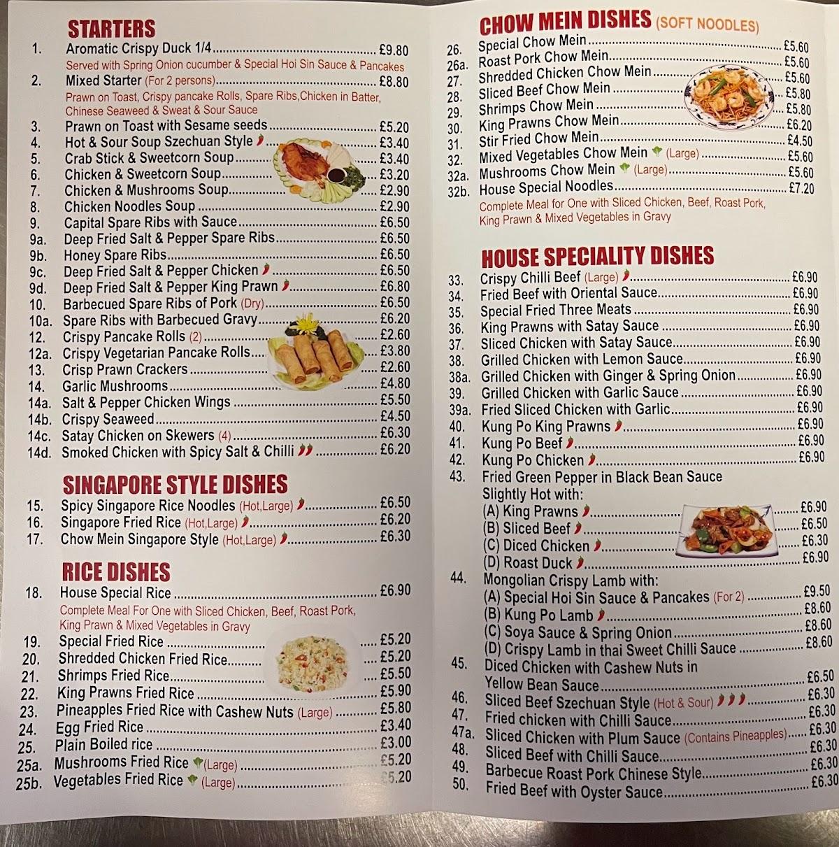 Menu at The Master Chippy Chinese take away &fish &chip fast food, Fareham
