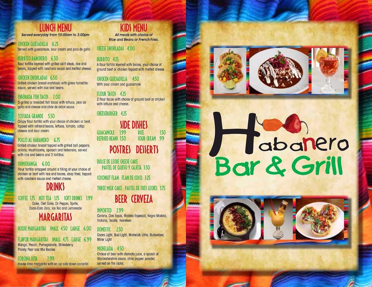 Menu at El Habanero Bar & Grill, Beaumont