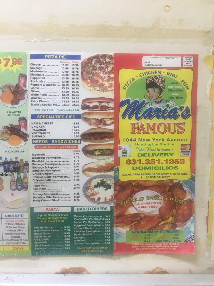 Menu at Maria's Famous Pizza Chicken & ribs,hot wings pizzeria ...